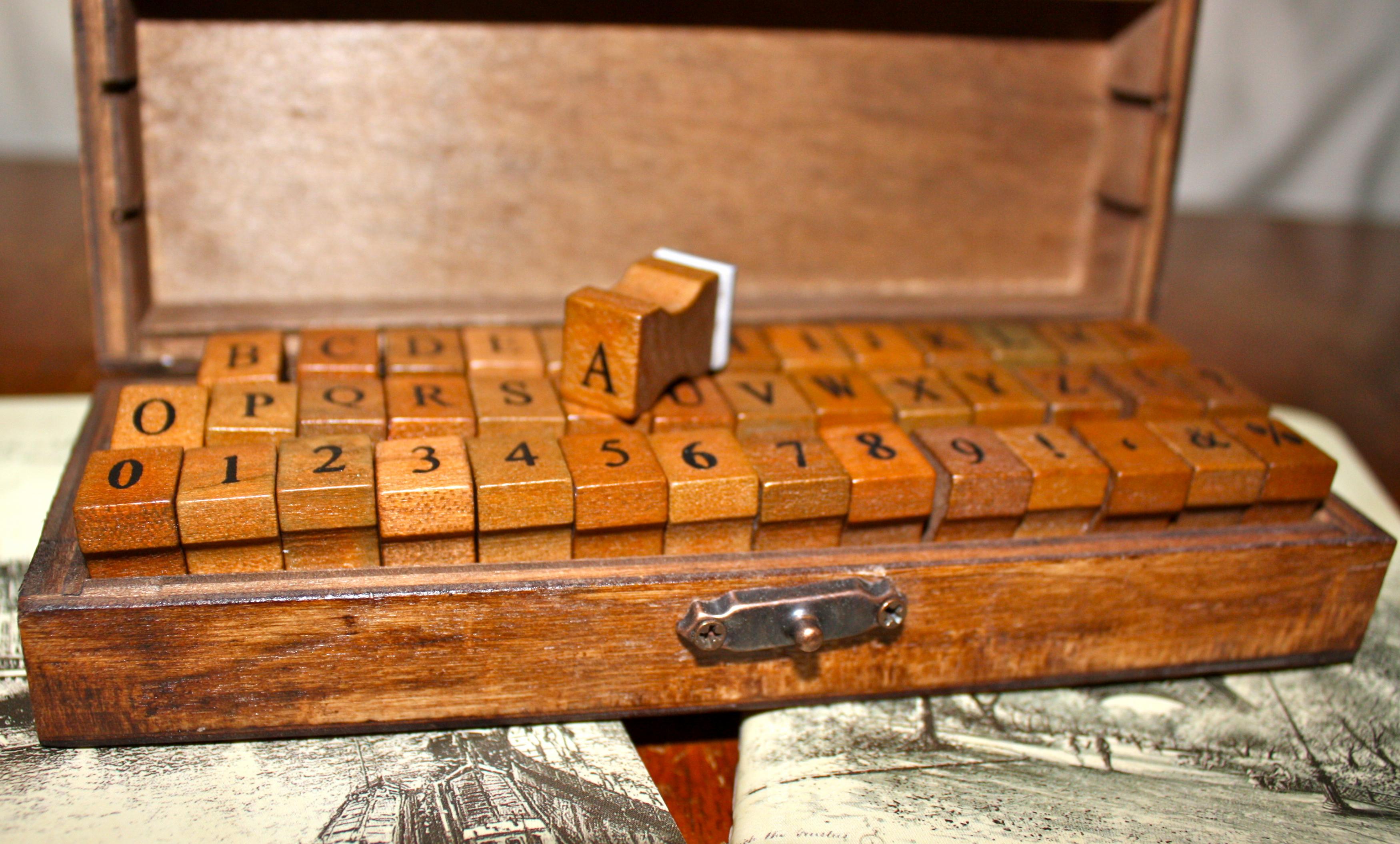 Wooden Rubber Stamps Alphabet And Numbers on Luulla